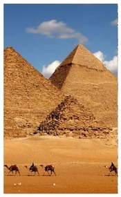 DIMEX | Vliesová fototapeta na zeď Egyptská pyramida MS-2-0051  | 150 x 250 cm | modrá, bílá, béžová
