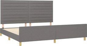 Rám postele bez matrace tmavě šedý 200 x 200 cm textil 3125163