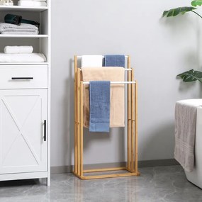 Goleto Bambusový stojan na ručníky 48 x 25,8 x 94 cm | přírodní