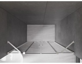 Mexen Velar Duo, posuvné sprchové dveře do otvoru 140 cm, 8mm šedé sklo, bílá matná, 871-140-000-42-20