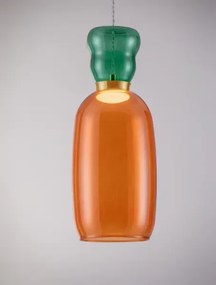 LED zlato-oranžový designový lustr Pluma