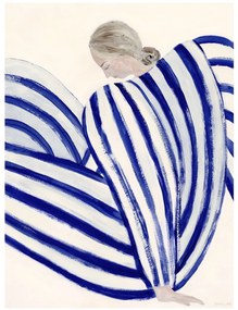 THE POSTER CLUB Autorský plakát Blue Stripe At Concorde by Sofia Lind 30 x 40 cm, modrá barva, papír