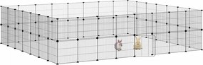 60panelová ohrádka pro zvířata s dvířky černá 280 x 245 x 70 cm ocel 3114048