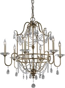 Elstead GIANNA zámecký lustr 67 cm 6x E14 stříbrná patina