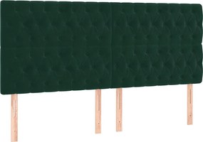 Box spring postel s matrací tmavě zelená 200x200 cm samet 3132882