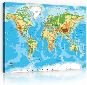 Obraz 80x60 Mapa světa ve skandinávském stylu do pokoje cestovatele