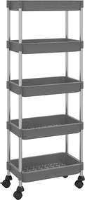 Kuchyňský vozík s 5 patry šedý 42x29x128 cm železo a ABS 336333