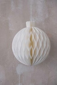 Vánoční koule ze skládacího papíru PAPEL SPHERE, průměr 21 x výška 25 cm, bílá