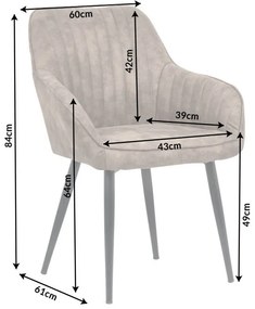 Designové křeslo Esmeralda šedobéžové-taupe