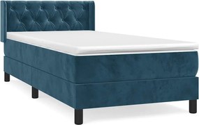 Box spring postel s matrací tmavě modrá 80 x 200 cm samet 3131109