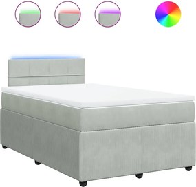 Box spring postel s matrací světle šedá 120 x 200 cm samet 3290010