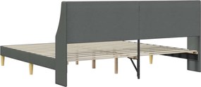 Rám postele s čelo Tmavě šedá 180 x 200 cm Textil 3414661