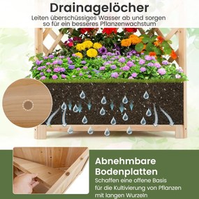 Costway Květinový truhlík s mřížovým rohovým květináčem s drenážními otvory