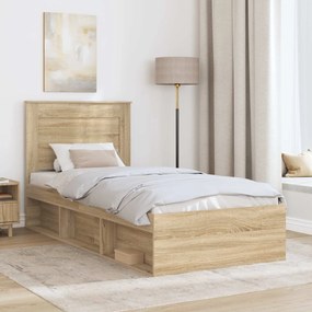 Rám postele s čelo Sonoma dub 75 x 190 cm Masivní borové dřevo 3410146