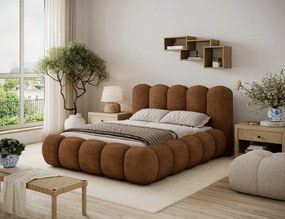 Postel Oloroso 160x200 s kovovým roštem a úložným prostorem, cihlový plyš