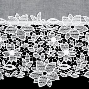 KRÁTKÁ ZÁCLONA NA POUTKÁCH ARTEMIDA 150X40 CM BÍLÁ