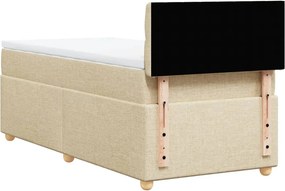 Box spring postel s matrací krémová 90x200 cm textil 3286575
