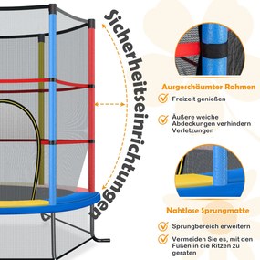Costway Zahradní trampolína Ø165 cm s ochrannou sítí trampolína do 135 KG
