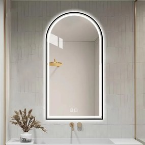 Tutumi Tutumi, LED zrcadlo 60x100cm s černým rámem, HOM-06504