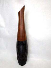 Váza černá CARINA, mangové dřevo, ruční práce, 75 cm