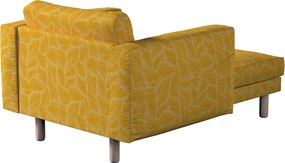Potah na IKEA Norsborg šezlong s loketními opěrkami barva žlutá látka pletený vzor, vzorované