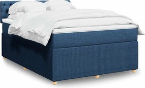Box spring postel s matrací modrá 140x200 cm textil 3289792