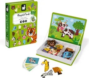 JANOD Magnetibook Zvířátka / Magnetická knížka / 30 magnetických dílků