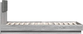 Rám postele s čelem šedý sonoma 90 x 200 cm kompozitní dřevo 3209945