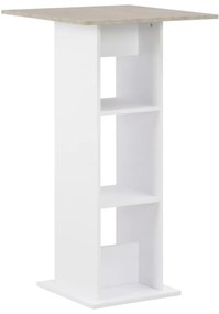 Barový stůl bílý a betonový 60 x 60 x 110 cm 280208