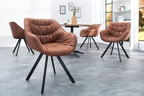 Designová jídelní židle Miramar Style mikrovlákno hnědá