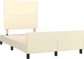 Rám postele s čelem krémový 120x200 cm umělá kůže 3125441