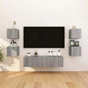 Fionshop 263581410 Nástěnné Tv skříňky 8 ks šedé sonoma 30,5 x 30 x 30 cm