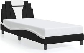 Rám postele Viana bez matrace černý a bílý 80 x 200 cm umělá kůže 3208059