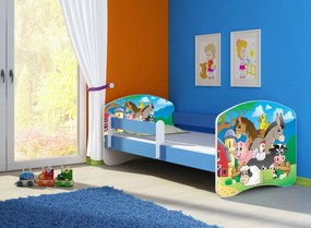 Dětská postel - Farma 2 180x80 cm modrá