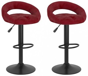 Barová židle 2 ks samet / kov Dekorhome Vínová
