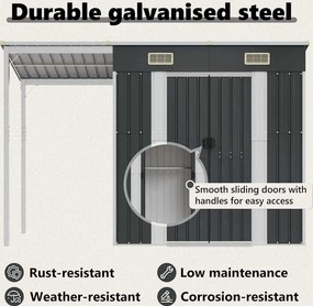 vidaXL Zahradní kůlna s prodlouženou střechou 277x107x181 cm [364524] Barva: světle hnědá
