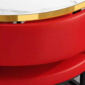 LuxuryForm DESIGN Jídelní set MONTE 4+1 - červený / bílý