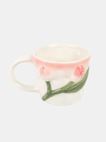 Sinsay - Hrnek s reliéfním motivem tulipánů - levandulová