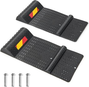 Costway Sada 2 parkovacích rohoží s brzdovým prahem, robustní parkovací pomůcka