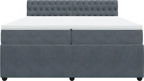 Box spring postel s matrací tmavě šedá 200x200 cm samet 3290137
