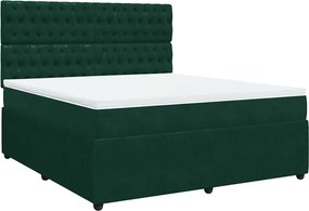Box spring postel s matrací tmavě zelená 180x200 cm samet 3292415