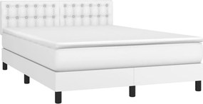 Box spring postel s matrací bílá 140x200 cm umělá kůže 3141126