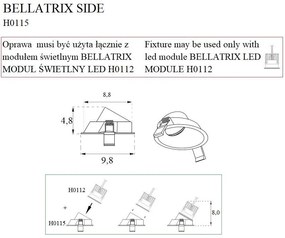 Maxlight H0115 BELLATRIX Zápustné vestavné svítidlo šikmé, bílé, bez LED modulu H0112