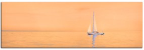 Obraz na plátně - Plachetnice na moři - panoráma 5248FA (120x45 cm)