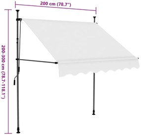 vidaXL Marketos Ručně zatahovací markýza s LED světlem 200 cm krémová