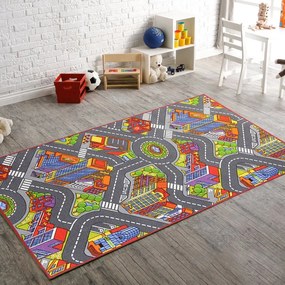 Associated Weavers koberce DOPRODEJ: 95x133 cm Dětský kusový koberec silnice Big City - 95x133 cm