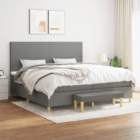 Box spring postel s matrací tmavě šedá 200x200 cm textil 3137022