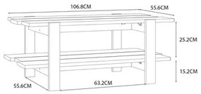 Konferenční stolek s policí COFFEE TABLES šedý