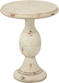 Béžový antik odkládací stůl Antiqou French - Ø 41*58 cm