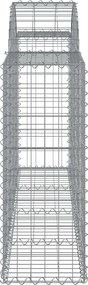 Klenuté gabionové koše 7 ks 200x30x80/100 cm pozinkované železo 3146094
